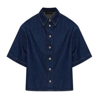 Anine Bing Femme, Blouses et Chemises, Bleu, Taille: 36 FR Lincoln Denim Shirt