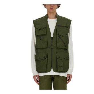 Needles Field Weste - C/N Oxford Gewebe - - Jackets - Herren - Gr&uuml;n - L