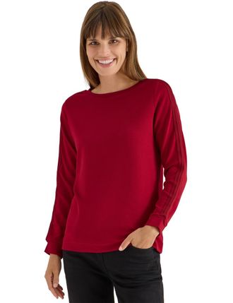 Cecil Shirt mit Gallonstreifen Beaujolais red XXL