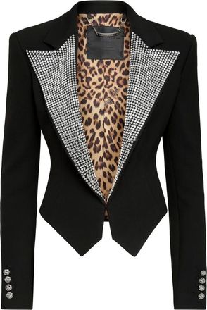 Philipp Plein Femme, Vestes, Noir, Taille: 40 FR Blazer Crystal
