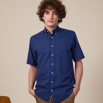 Bexley Colten MC - Chemise homme chambray bleu fonc&eacute;