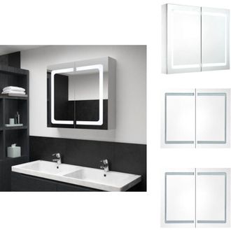 vidaXL Vidaxl - Armoire de salle de bain &agrave; miroir led 80x12,2x68 cm - Armoire Salle De Bain - Meuble Salle De Bain - Miroir Led - &Eacute;clairage Salle De Bain