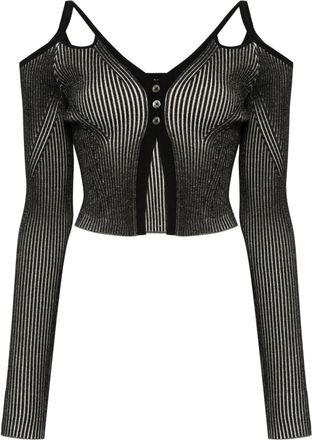 Feng Chen Wang Cardigan mit Cut-Outs - Schwarz