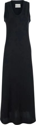 Ami Femme, Robes, Noir, Taille: 38 FR Robe Longue &agrave; Encolure Ronde