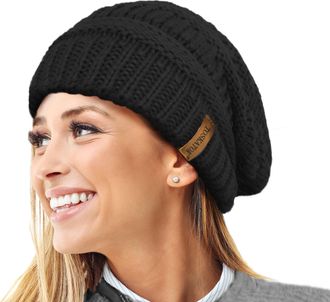 TOSKATOK Damen Warm Slouch Knit Winter Beanie M&uuml;tze mit Supersoft Velour Thermofutter Skim&uuml;tze