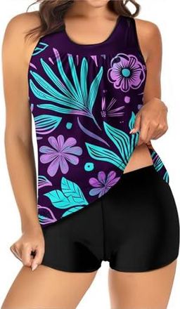 Generic Ensemble tankini pour femme - Maillot de bain deux pi&egrave;ces - Maillot de bain push-up - Simple et &eacute;l&eacute;gant - Maillot de bain sportif rembourr&eacute; - Pour la 