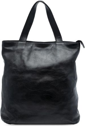 Chanel Shopper - CC Embossed Leather Tote - Gr. unisize - in Schwarz - f&uuml;r Damen