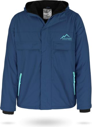 Normani Windbreaker Windjacke Übergangsjacke mit Fleecefutter und winddichtem und wasserabweisendem Taslan-Obermaterial (XS-4XL) Farbe Navy/Türkis Größe L/52
