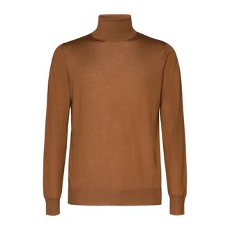 Mauro Ottaviani Brauner Wollpullover mit Stehkragen - - Knitwear - Herren - Braun - L