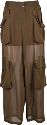 Pinko Pinko, Femme, Pantalons, Vert, Taille: 36 FR Sottocasa en Voile