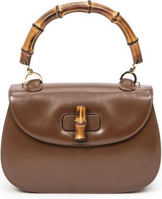 Gucci Crossbody Bags - Vintage Bamboo Top Handle Flap - Gr. unisize - in Beige - f&uuml;r Damen