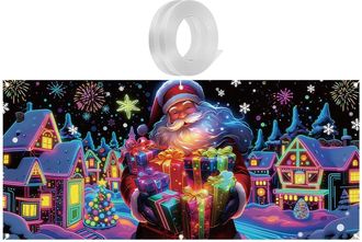 Generic Garagentor-Weihnachtsbanner - 13 x 6 Fuß UV-Fluoreszierende Weihnachtsdekoration, Urlaubsgaragen-Hintergrund, für Heimwerker, Heimdekorateure, Party-G