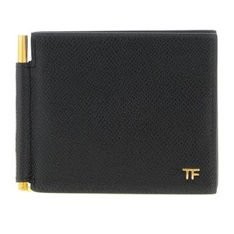 Tom Ford Homme, Accessoires, Noir, Taille: ONE Size Portefeuille en cuir grainé avec pince à billets