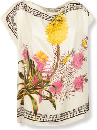 Blumarine Femme, Tops, Multicolore, Taille: 38 FR Printed Twill Top