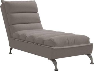 vidaXL Chaise longue avec coussins taupe tissu Vidaxl