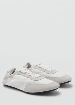 Mango Baskets en cuir lac&eacute;es blanc - Femme - 35 - MANGO