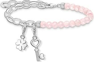 Thomas Sabo Sabo SET0612-034-9-L17 Parure de bijoux pour femme avec pendentif et bracelet en argent sterling 925, 17 cm, Argent sterling, Zircone cubique