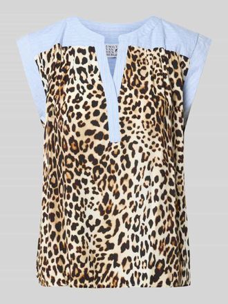 Emily van den Bergh Relaxed Fit Bluse aus reiner Viskose mit Allover-Animal-Print