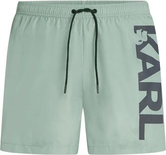 Karl Lagerfeld short de bain &agrave; logo imprim&eacute; - Vert