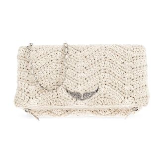 Zadig&Voltaire Femme, Sacs, Beige, Taille: ONE Size Pochette Rock Macram&eacute;