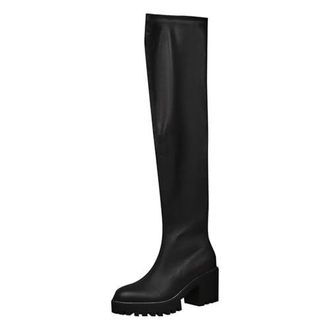 Generic Bottes au-dessus du genou extensibles et &eacute;l&eacute;gantes pour femme - Couleur unie - Bout rond - Talon &eacute;pais - Antid&eacute;rapantes - Confortables - &Agrave; enfiler - P