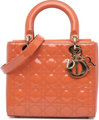 Dior Hobo Bags - Medium Patent Cannage Lady Dior - Gr. unisize - in Orange - f&uuml;r Damen