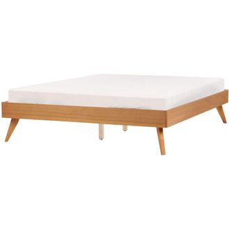 Beliani Bett ohne Kopfteil BERRIC 140 x 200 cm Naturfarbene Esche