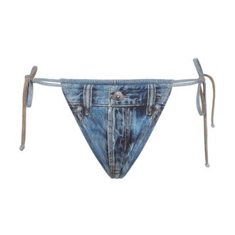 Diesel Femme, Maillots de bain, Bleu, Taille: 36 FR Denim Bikini Bottoms