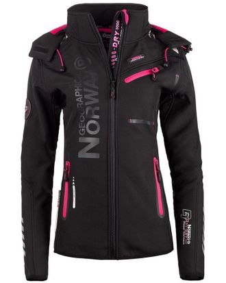 Geographical Norway Softshelljacke Damen Regular Fit Allwetterjacke bareine lady Black ASSORT M Wind-, wasser- und k&auml;lteabweisendes Material