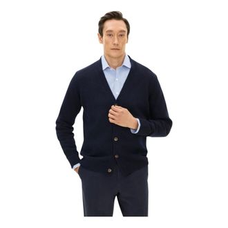 Oscar Jacobson Cardigan Eduardo Coupe Standard - Homme - Pulls - Bleu - Taille: S