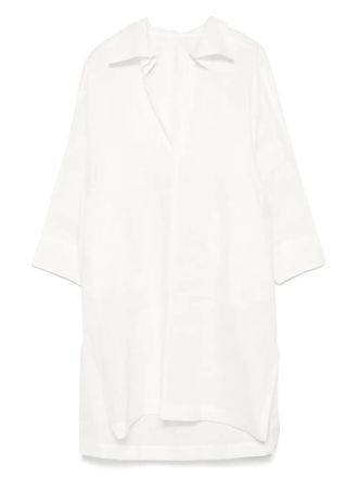 Issey Miyake Midikleid mit V-Ausschnitt - Weiß