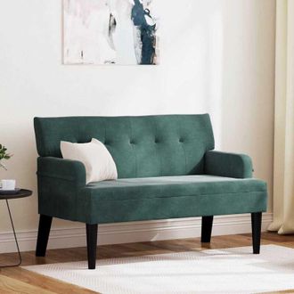 vidaXL vidaXL Banc Chesterfield Vert fonc&eacute; 112 x 65,5 x 75 cm Velours