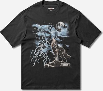 Nike Jordan Men s Alpha Wolf T-Shirt Off Noir