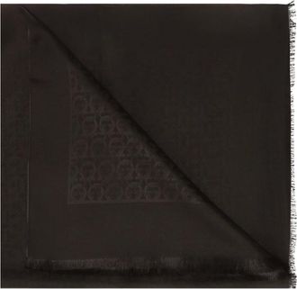 Ferragamo Femme, Accessoires, Noir, Taille: ONE Size Gancini Scarf