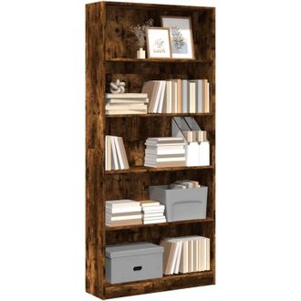 vidaXL Biblioth&egrave;que ch&ecirc;ne fum&eacute; 80x24x176 cm bois ding&eacute;nierie - Vidaxl