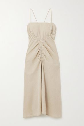 Proenza Schouler Midikleid Aus Webstoff Mit Gingham-karo Und Raffungen - Neutral