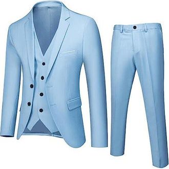 Generic Costume de smoking 3 pièces pour homme Costume de mariage avec deux boutons Costume décontracté avec col châle Costume formel de mariage Ensemble de s