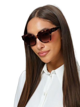 Blumarine Womens Sunglasses Havana Brown-Glossy Beige Acetate