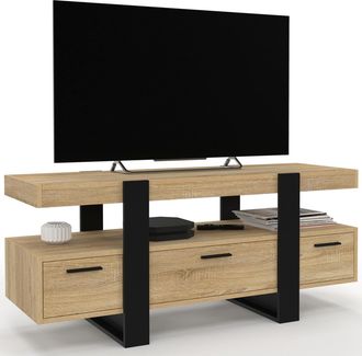 IDMarket TV-M&ouml;bel 116 cm Phoenix mit Schubladen in Holz und Schwarz