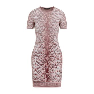 Roberto Cavalli Jaguar Print Midi Dress - - Dresses - Damen - Rosa - M