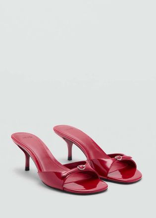 Mango Lackleder-Sandale mit Absatz rot - Damen - 35 - MANGO