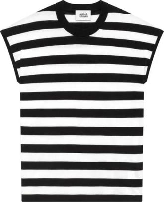 Alpha Studio Homme, Tops, Bleu, Taille: S Knit T-Shirt