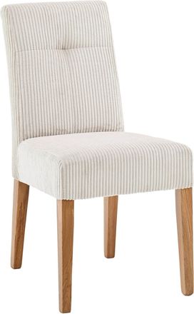 home24 Stuhl, Eiche, Beige, Holz, Textil, Eiche, massiv, eckig, 48.5x91x66 cm, Stoffauswahl, Typenauswahl, Gestellauswahl, Esszimmer, St&uuml;hle, Esszimmerst&uuml;hle