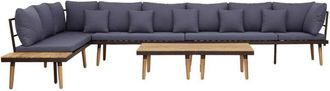vidaXL Salon de jardin &agrave; 8 places avec coussins Bois dacacia solide Vidaxl