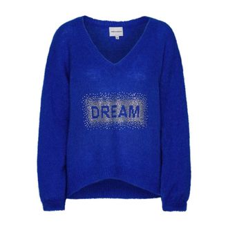 Americandreams Americandreams, Femme, Pulls, Bleu, Taille: 40 FR Silja V Neck Knit