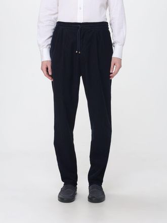 Brunello Cucinelli Pantalon &agrave; cordon de serrage en velours &agrave; taille moyenne