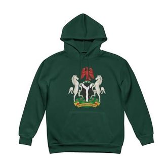Generic Sweat &Agrave; Capuche Patriotique Nigeria Embl&egrave;me National Amusant Embl&egrave;me National Imprim&eacute; Graphique Sweat &Agrave; Capuche avec Poches Doublure Polaire Unisexe S