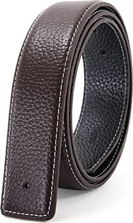Generic Ceintures femmes/hommes en cuir v&eacute;ritable pour sangle de ceinture de rechange sans boucle 3,8 cm de large, Caf&eacute;, L 110cm/43in. W 3.8cm/1.5in
