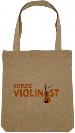 Fabulous Sac Shopping Tote Bag Aspect Lin - Future Violinist Musician - Sac de Courses Toile Epaisse 360g Beige Naturel Cabas Port&eacute; Epaule Solide Imprim&eacute; en Fr
