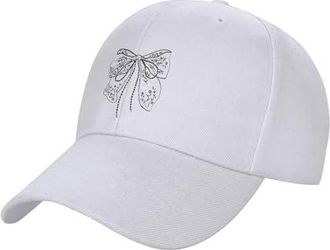 Generic Casquette Baseball pour Hommes, Casquette Baseball Rose Rose Dance Sweet Bowknot Noir en Dentelle Romantique, Casquette Routier Femme Imprim&eacute;e Unisex 